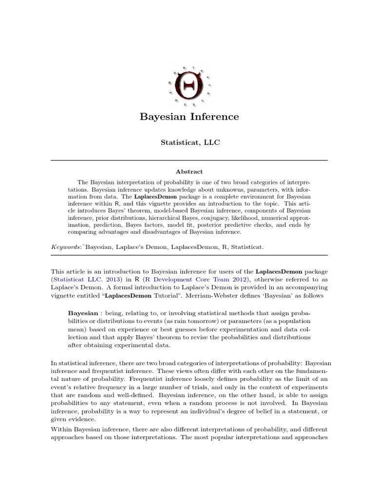 Bayesian Inference | PDF | Statistical Inference | Bayesian Inference