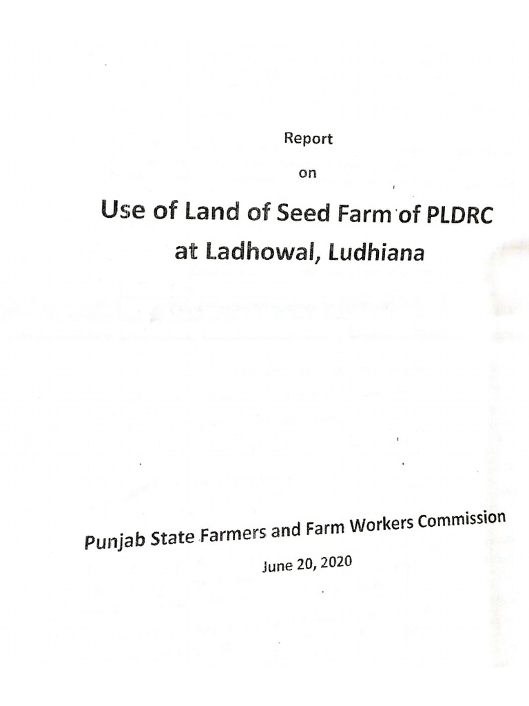 Use of Land of Seed Farm of PLDRC | PDF