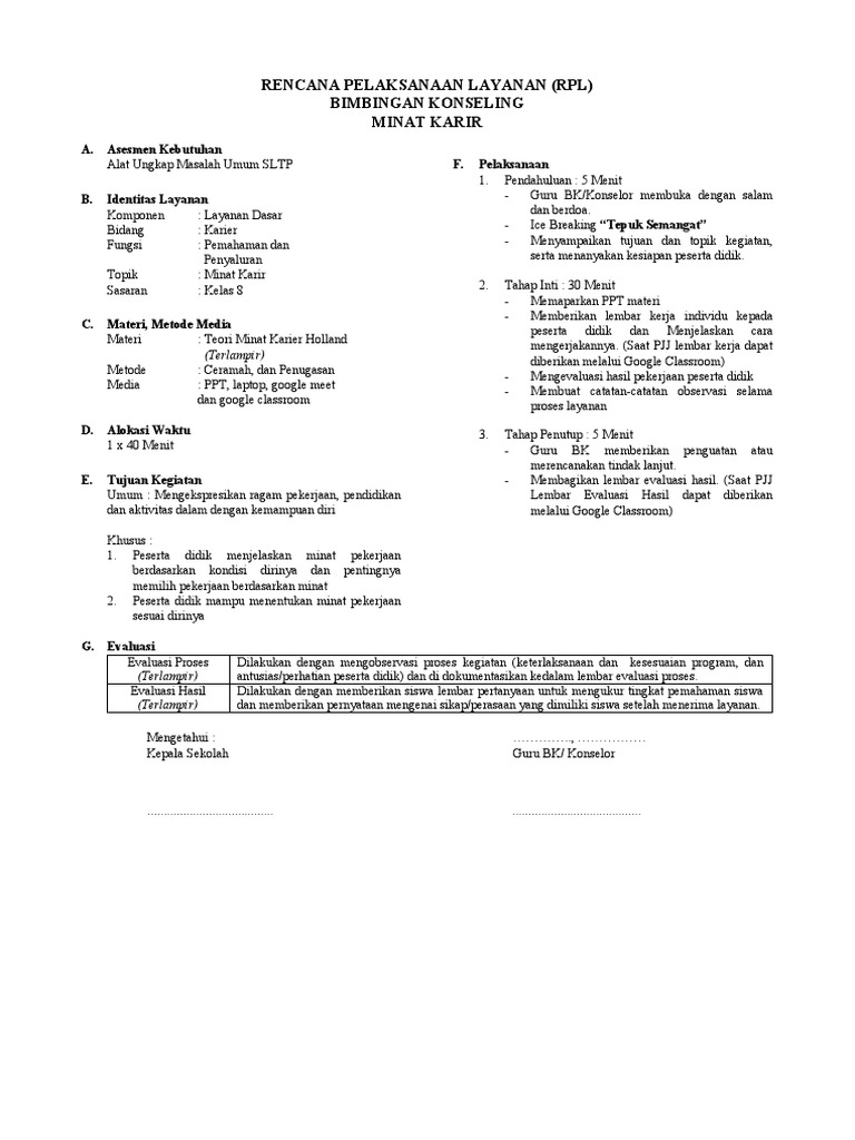 RPL - Minat Karir | PDF