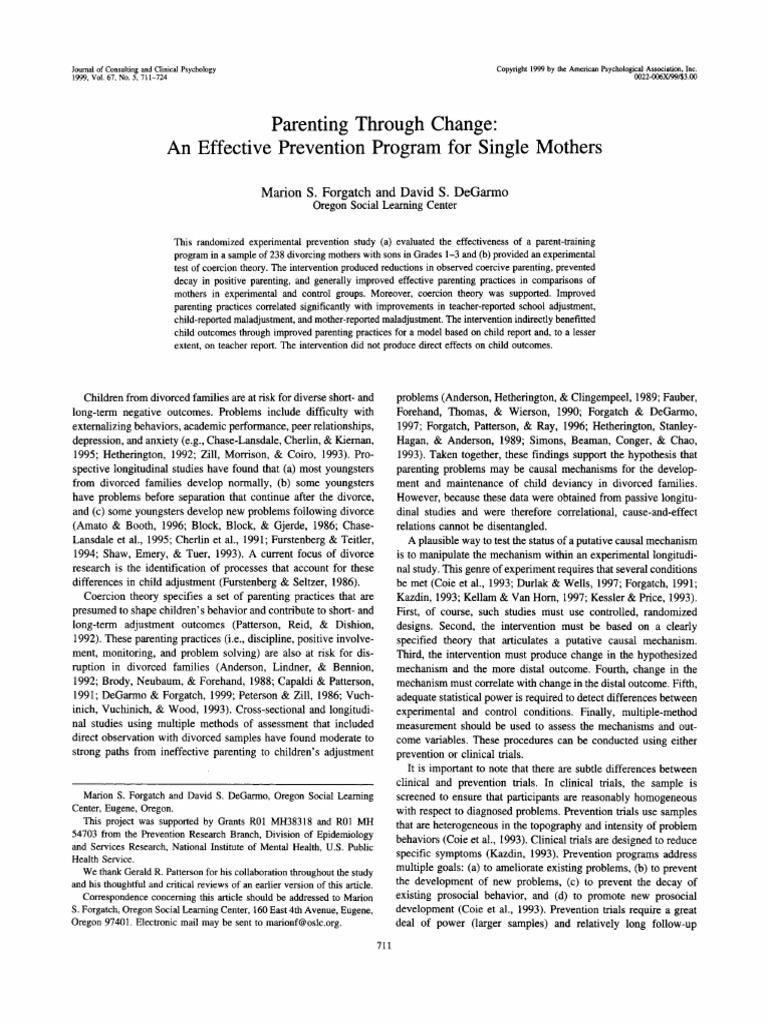 Parenting Through Change 1 | PDF