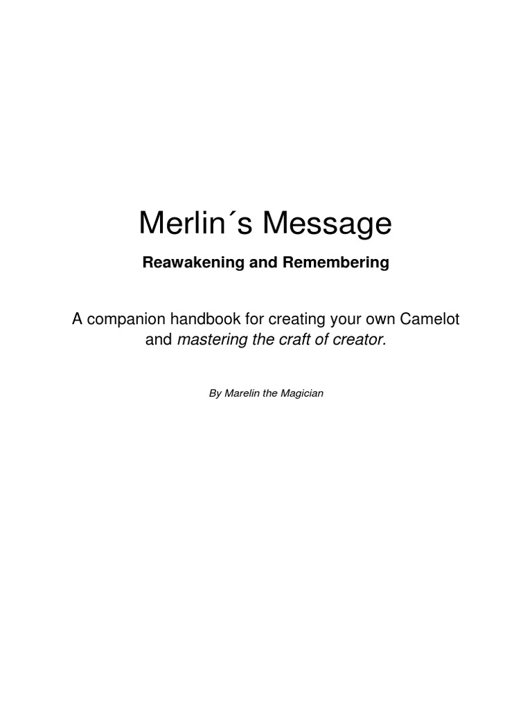 Merlin S Message: Reawakening and Remembering | PDF | Love | Consciousness