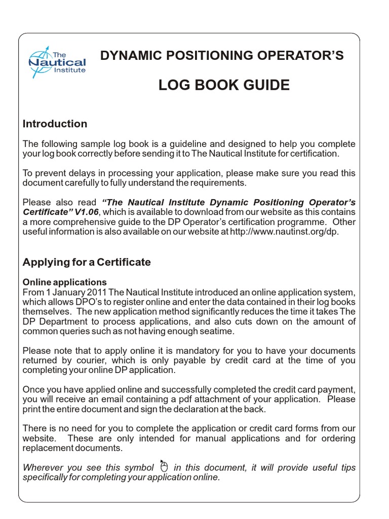Log Book Guide: Dynamic Positioning Operator'S | Download Free PDF ...
