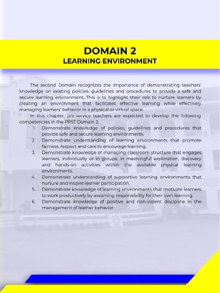 Domain 2 | Download Free PDF | Classroom Management | Learning