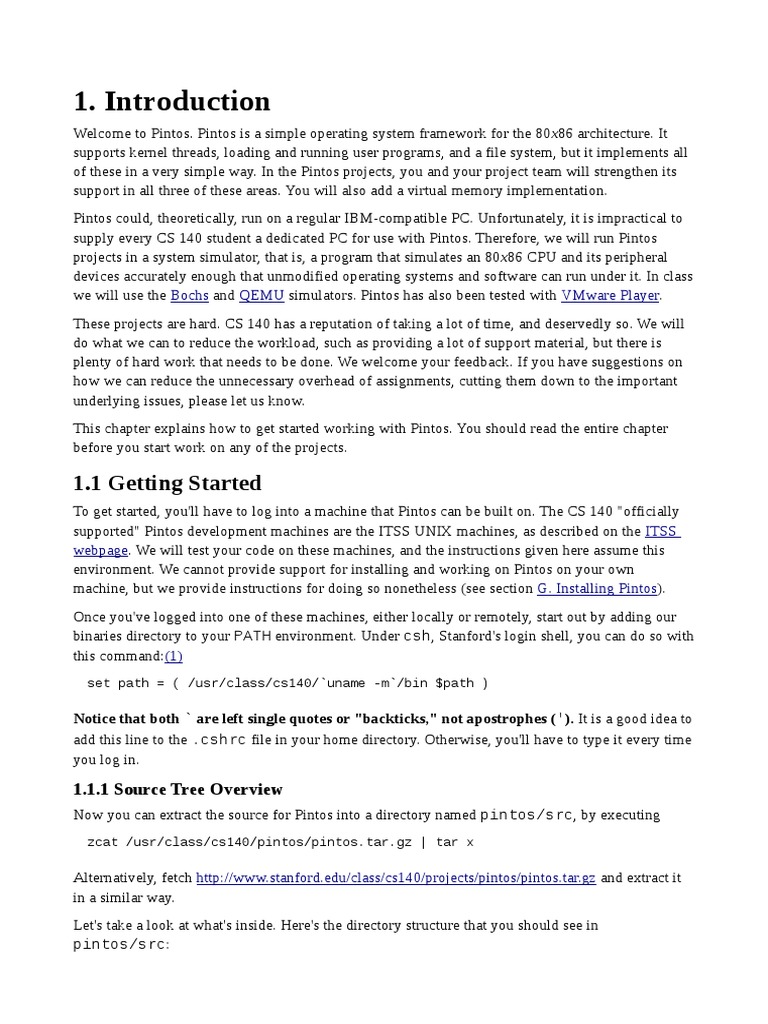1.1 Getting Started: Bochs Qemu Vmware Player | PDF | Source Code | Computer File