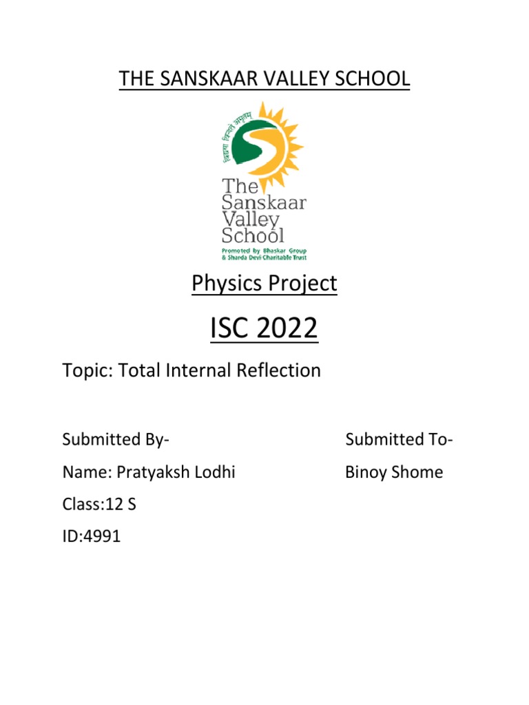 12 Physics Project Cover Page | PDF