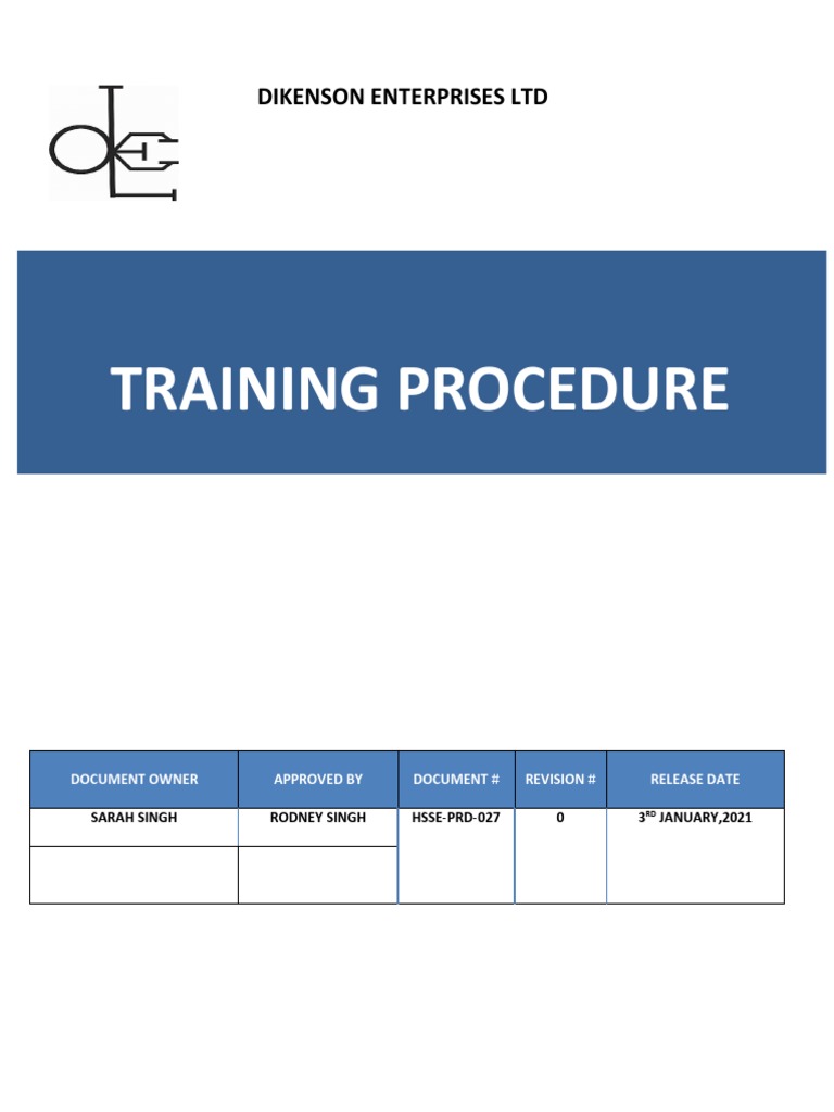 HSSE Training Procedure Guide | PDF | Competence (Human Resources ...