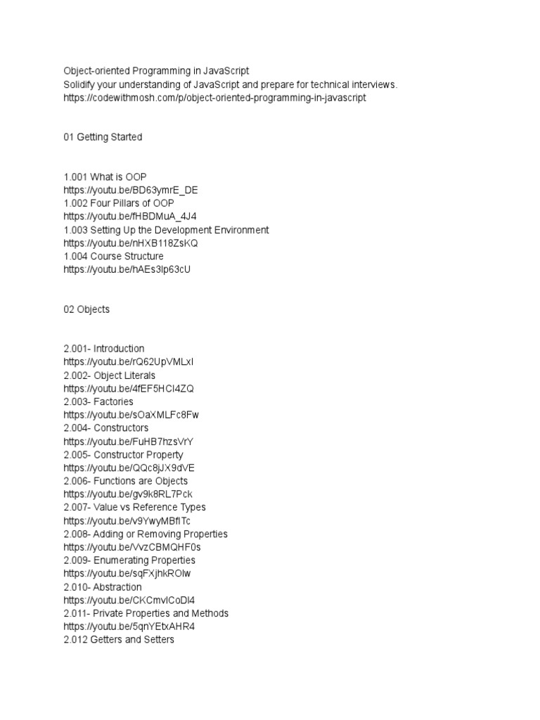 Code With Mosh Object Oriented Programming In Javascript Pdf Method Computer Programming 7658