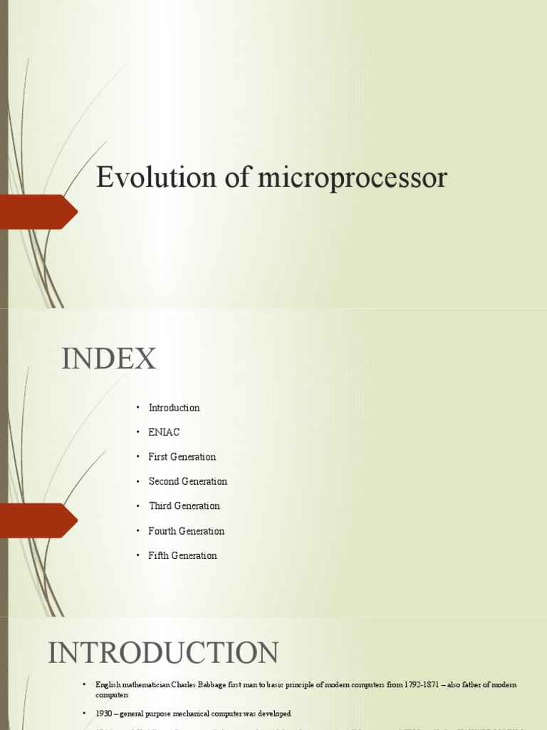Evolution of Microprocessor | PDF | Microprocessor | Central Processing Unit