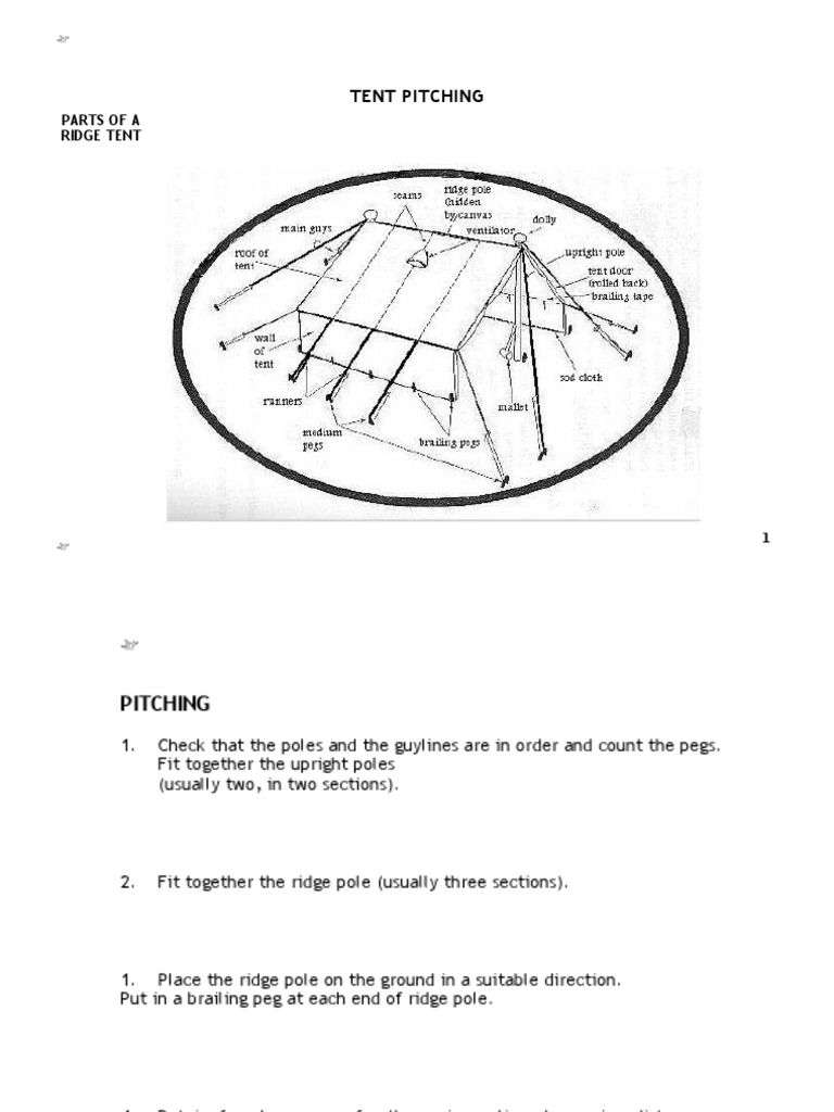 Tent Pitching Notes | Download Free PDF | Tent | Knot