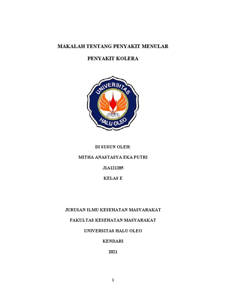 Makalah Tentang Penyakit Kolera | PDF