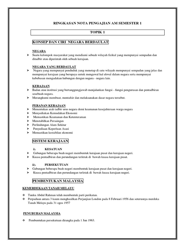 Nota Ringkas Pa | PDF