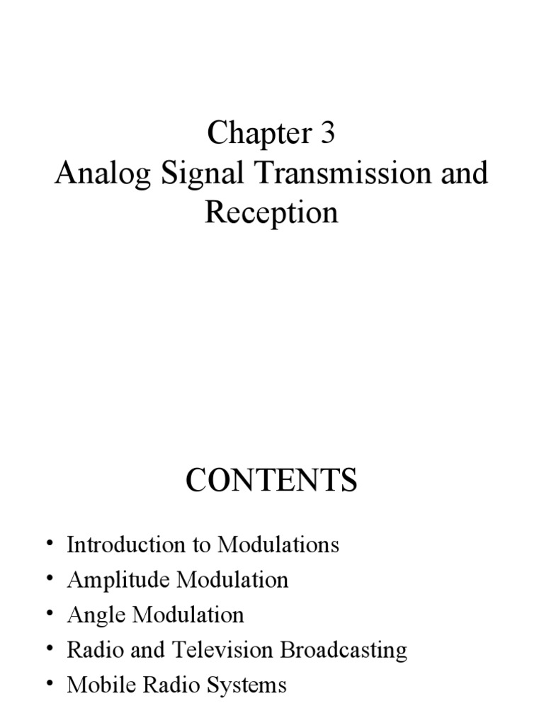 Analog Signal Transmission Overview | PDF | Frequency Modulation ...