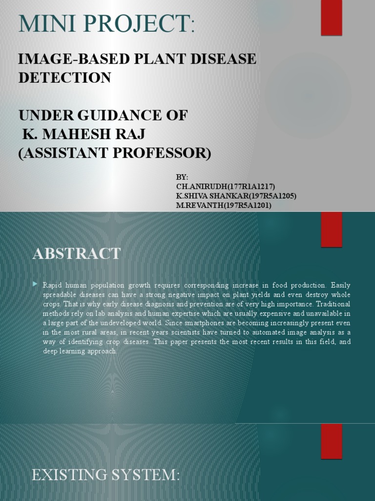 Mini Project Review PPT 1 | PDF | Machine Learning | Agriculture