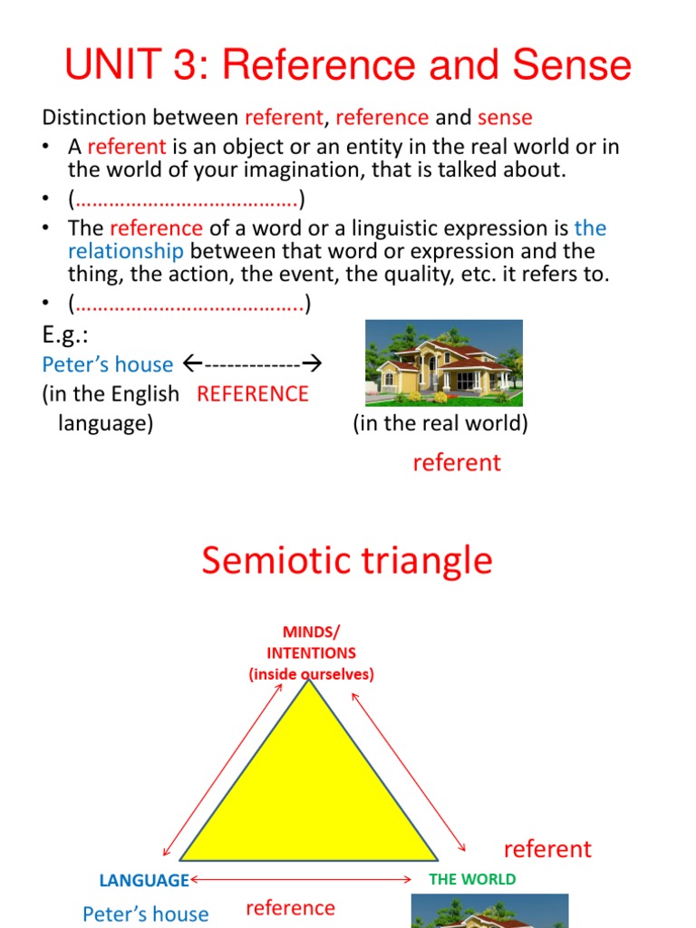 Semantics Unit 3 Handout Pdf Word Linguistics