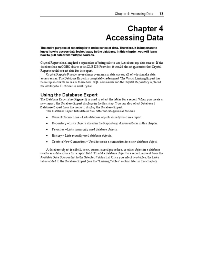 Chapter 4 Accessing Data | Download Free PDF | Databases | Sql