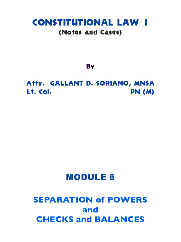 Constitutional Law 1: (Notes and Cases) | PDF | Jurisdiction ...