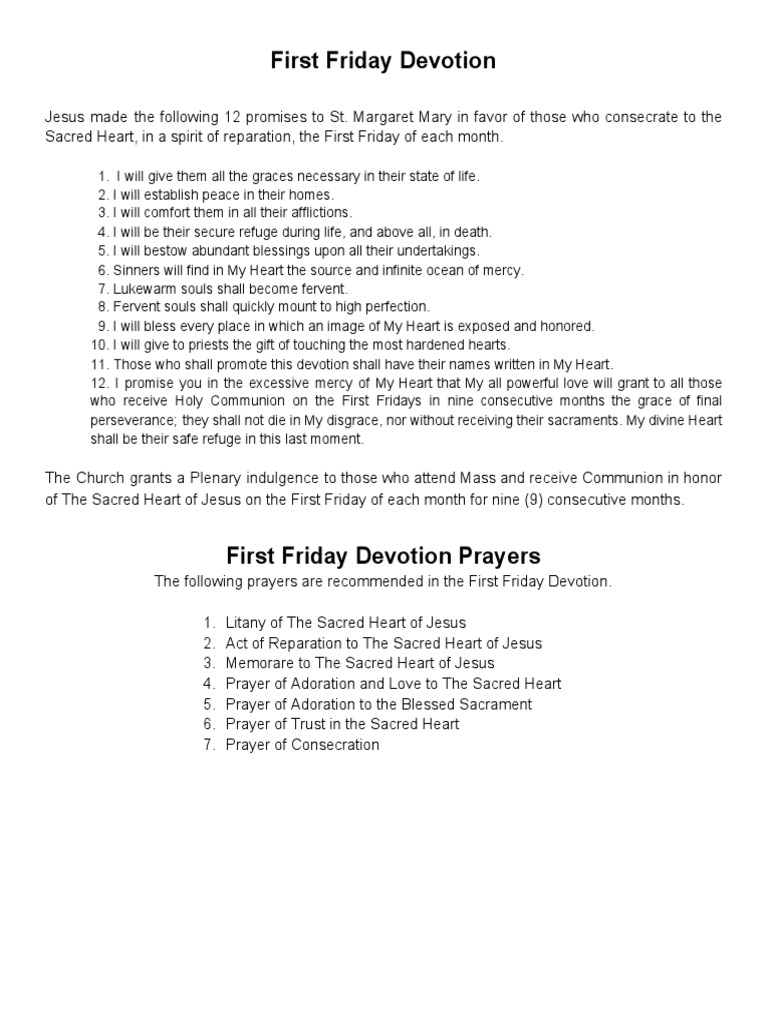 First Friday Devotion 9 Months | PDF | Mercy | Religious Behaviour And ...