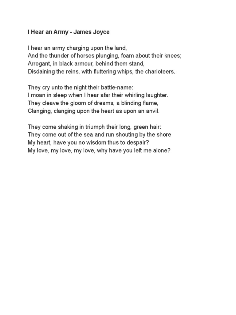 "I Hear an Army: A Poem by Joyce" | PDF