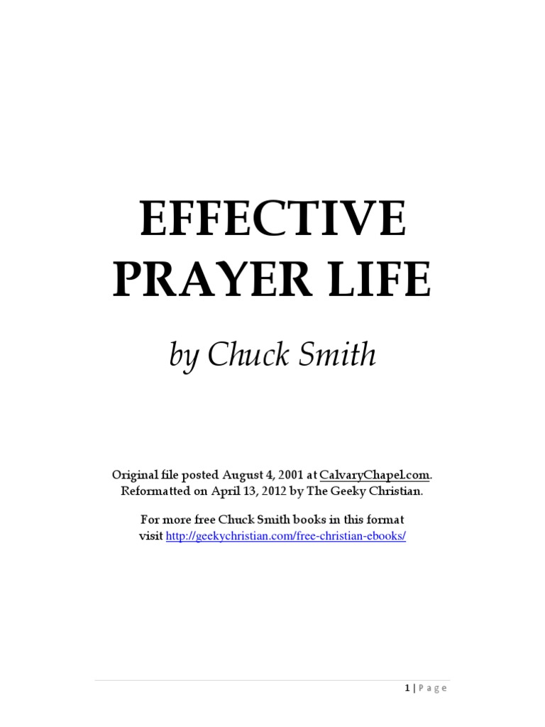 Effective Prayer Life | PDF | Prayer | Lord's Prayer