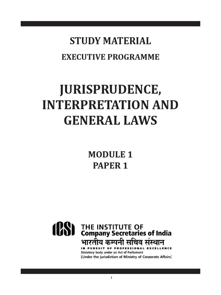Jurisprudence, Interpretation and General Laws: Study Material | PDF ...