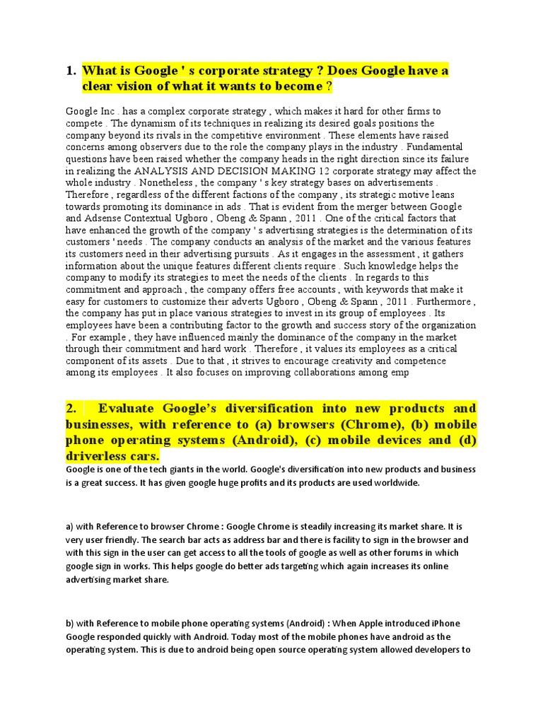 CS - Google Questions and Answers | PDF | Android (Operating System ...