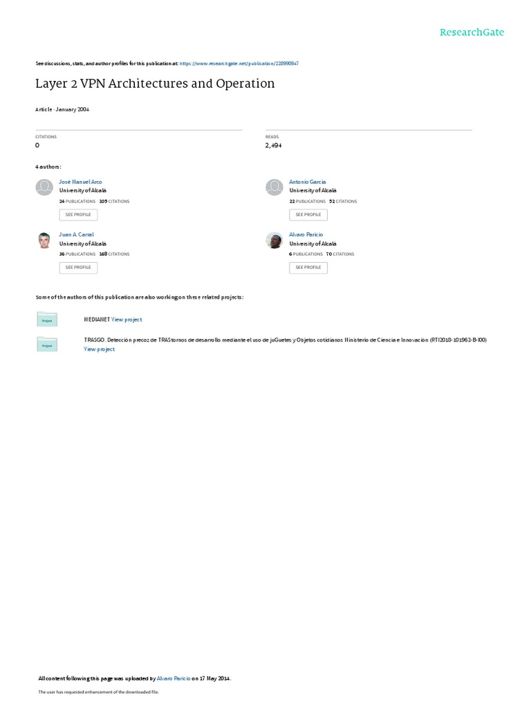 Layer 2 Vpn Architectures And Operation Pdf Networking