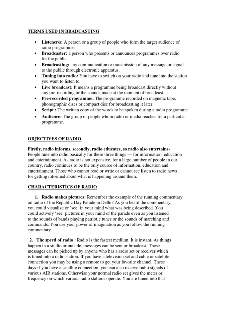 RJNR Fully Notes (8 Files Merged) | PDF | News | Radio