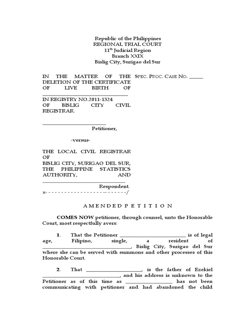 COMES NOW Petitioner, Through Counsel, Unto The Honorable: PEC ROC ASE ...