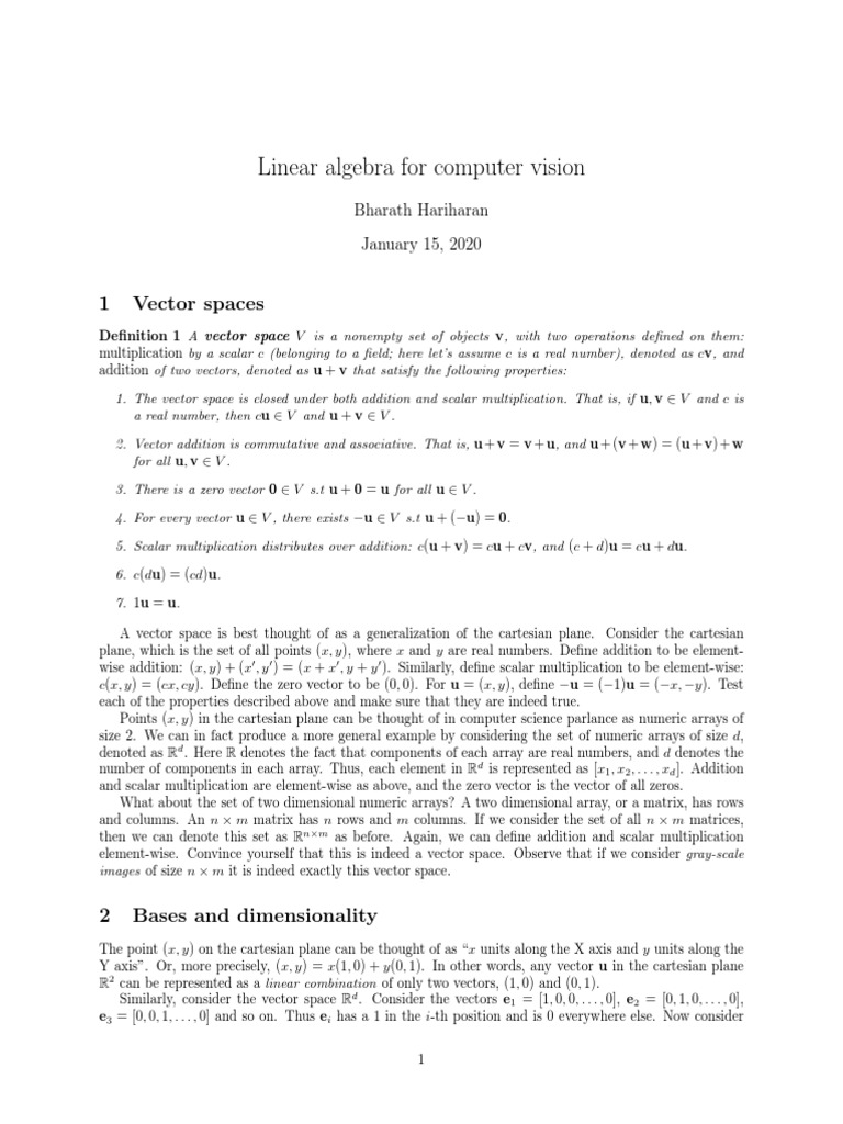 Linear Algebra Tutorial | PDF | Matrix (Mathematics) | Eigenvalues And ...