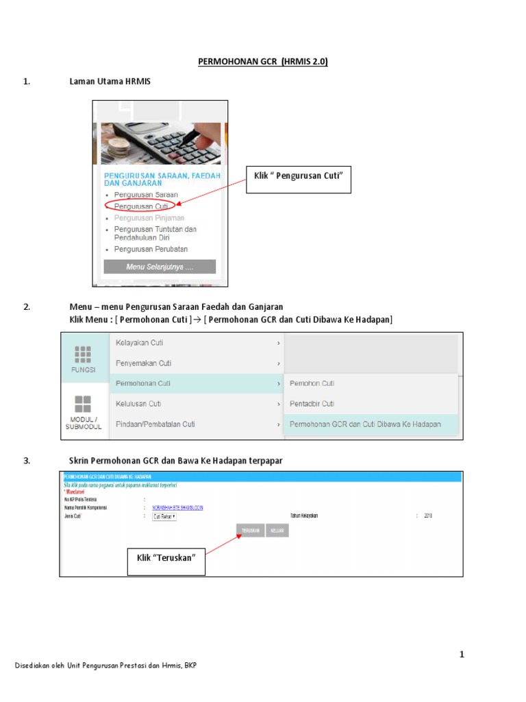 Permohonan GCR - Hrmis 2.0 | PDF