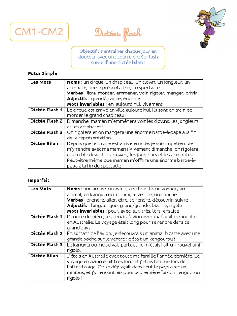 Dictee Flash Cm1 Cm2 | PDF | Cirque