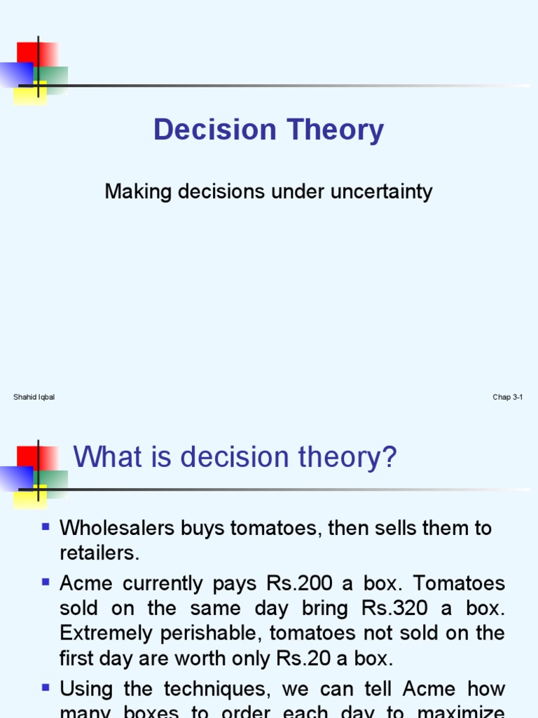 Decision Theory: Making Decisions Under Uncertainty | PDF | Decision ...