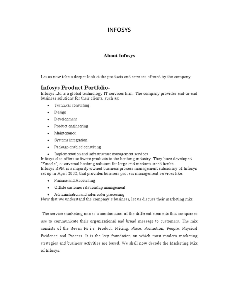 Infosys Product Portfolio | PDF | Marketing | Popular Culture & Media ...