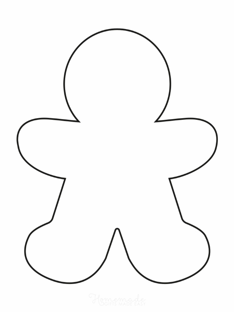 Gingerbread Man Template Blank Large 1 | PDF