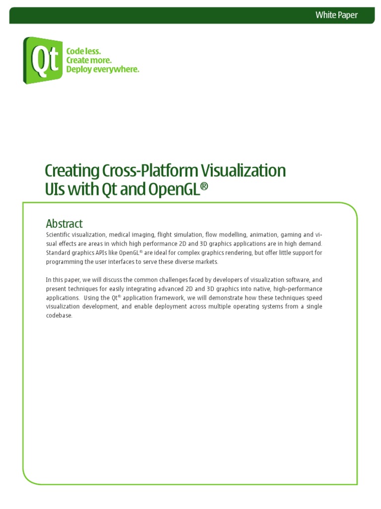 Creating Cross Platform Visualization Uis With QT and Openglae | PDF | Visualization (Graphics ...