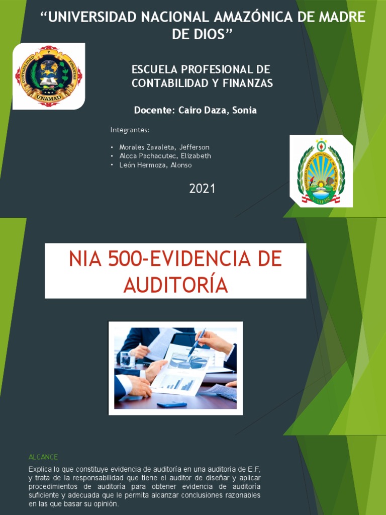 Nia 500 Evidencia de Auditoría | PDF | Auditoría | Contralor