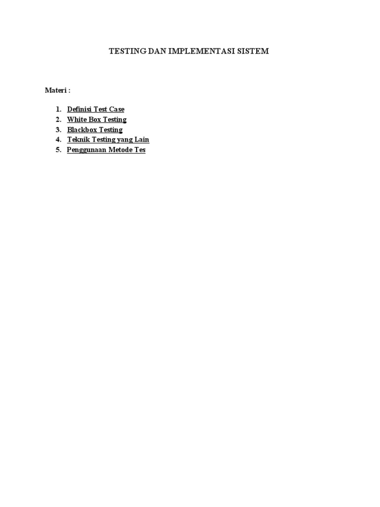 Testing Dan Implementasi Sistem | PDF | Komputer | Teknologi & Rekayasa