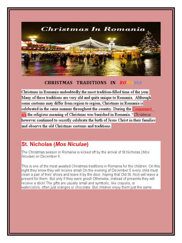 Christmas Traditions in Romania | PDF | Christmas | Christmas Carols
