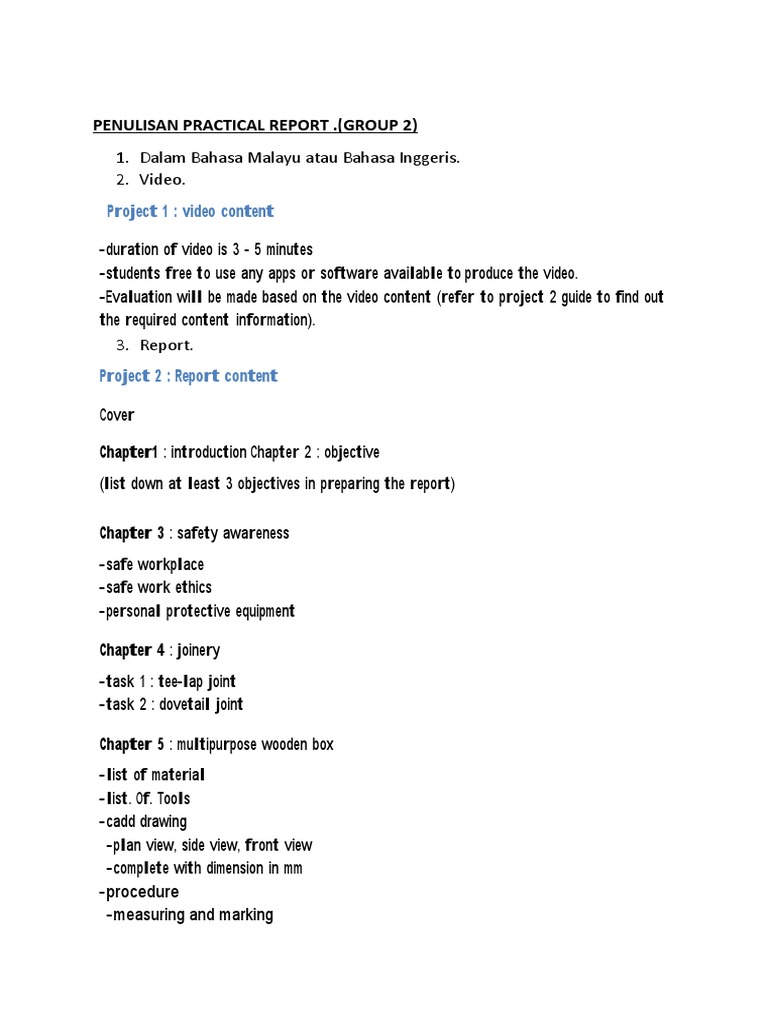 FORMAT Report Carpentry | PDF