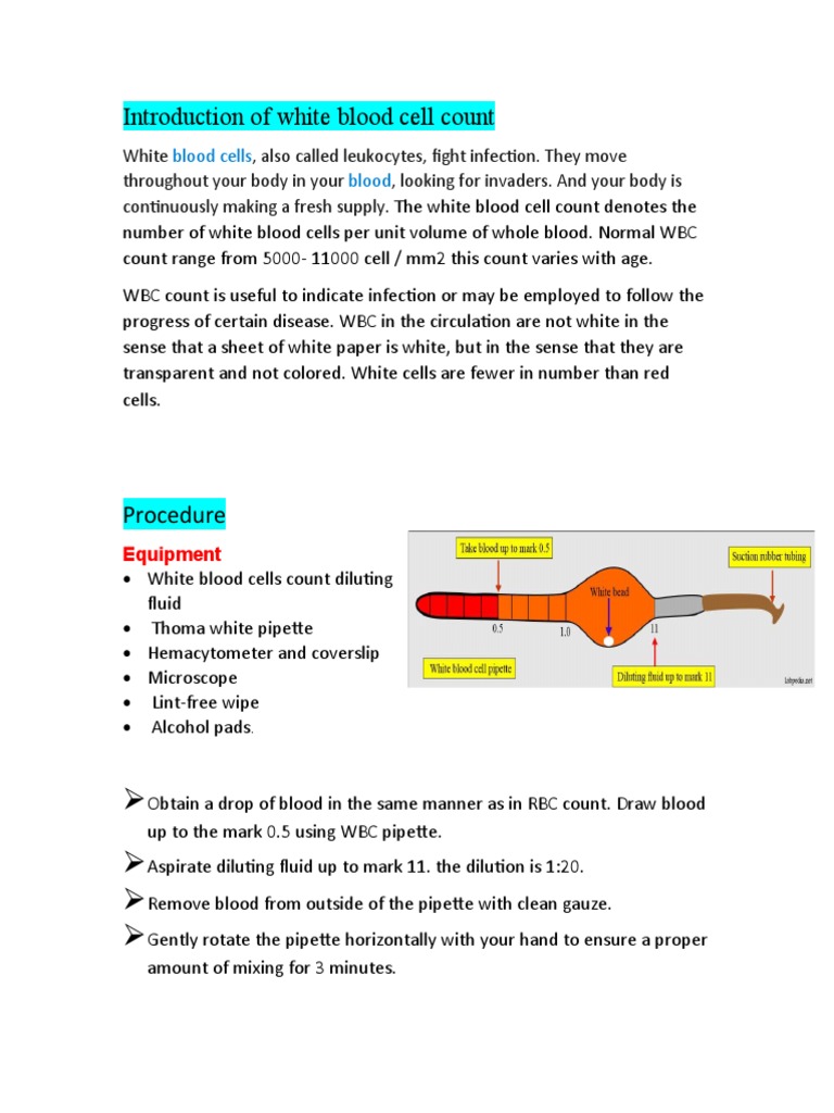 Introduction of White Blood Cell Count | PDF | White Blood Cell | Blood