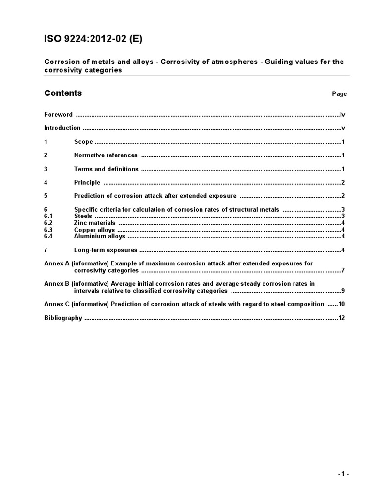 Iso 9224:2012-02 (E) | PDF | Corrosion | Alloy