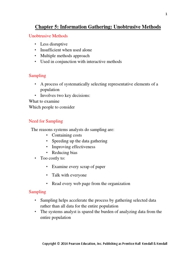 Chapter-5 - Information Gathering - Unobtrussive Methods Handout | PDF | Sampling (Statistics ...