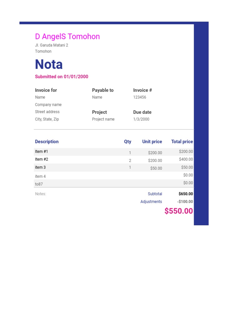 D Angels Tomohon: Submitted On 01/01/2000 | PDF