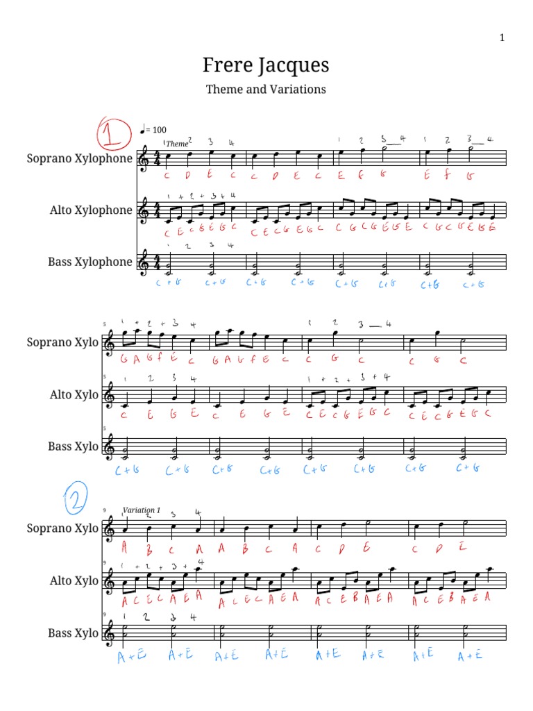 FrereJacques - OrffArrangementThemeandVariationson | PDF