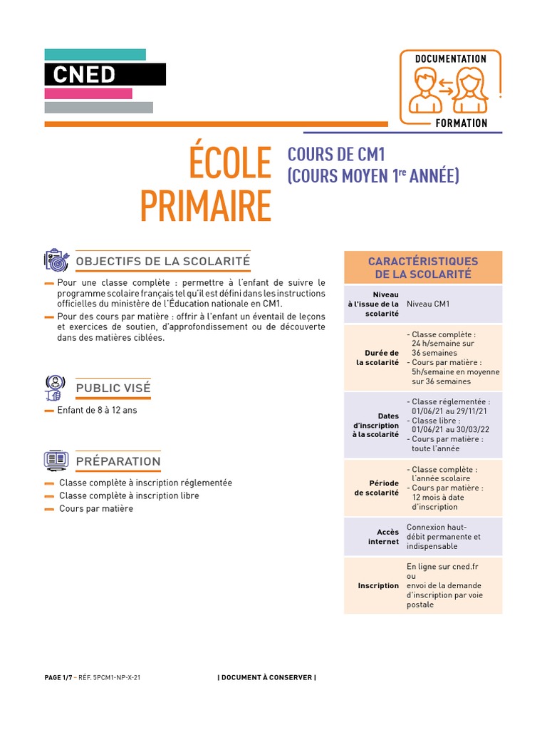 Cned CM1 Doc Int21 | PDF | Écoles | Éducation civique