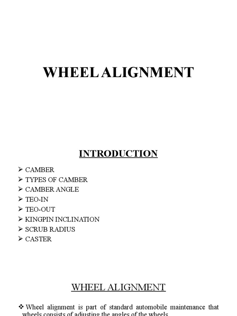 Wheel Alignment | PDF | Mechanical Engineering | Land Vehicles