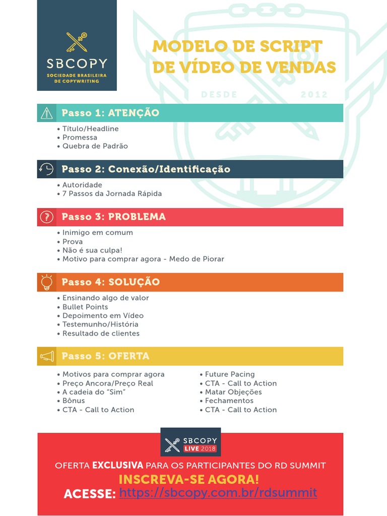 Modelo de script de vídeo de vendas para 7 passos de conexão | PDF | Preços