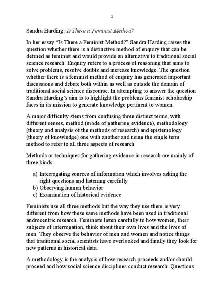 Sandra Harding My Notes - Final | PDF | Epistemology | Knowledge