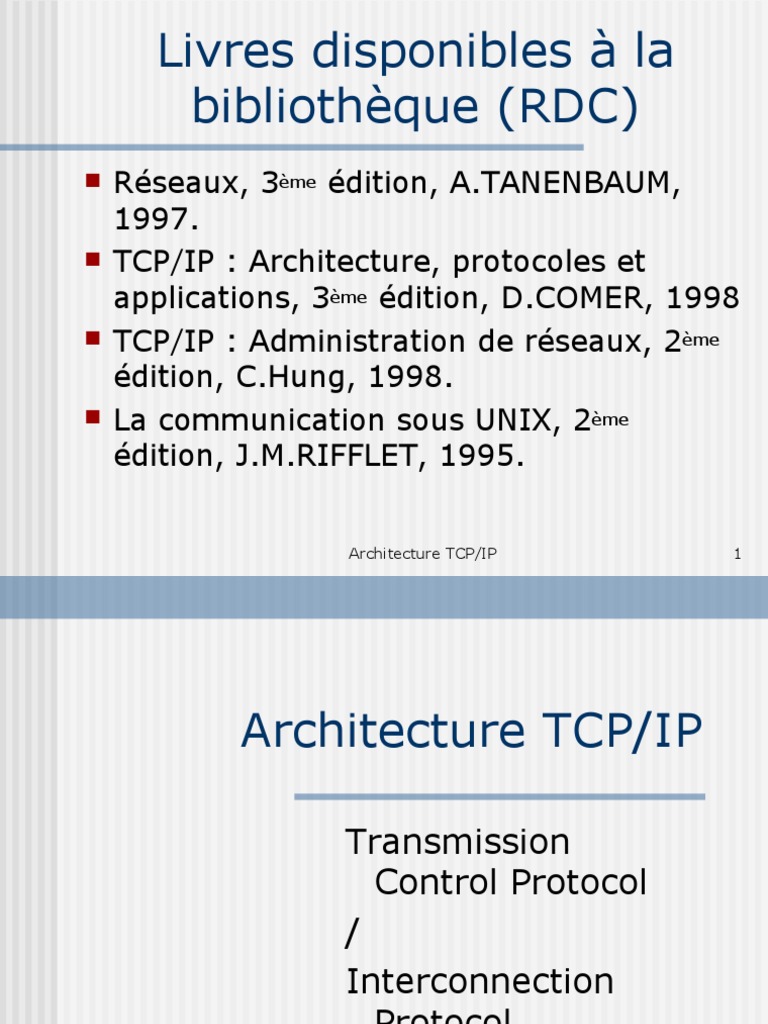 A2-Cours2 3 TCP IP | PDF | Protocoles Internet | Protocole de contrôle de transmission