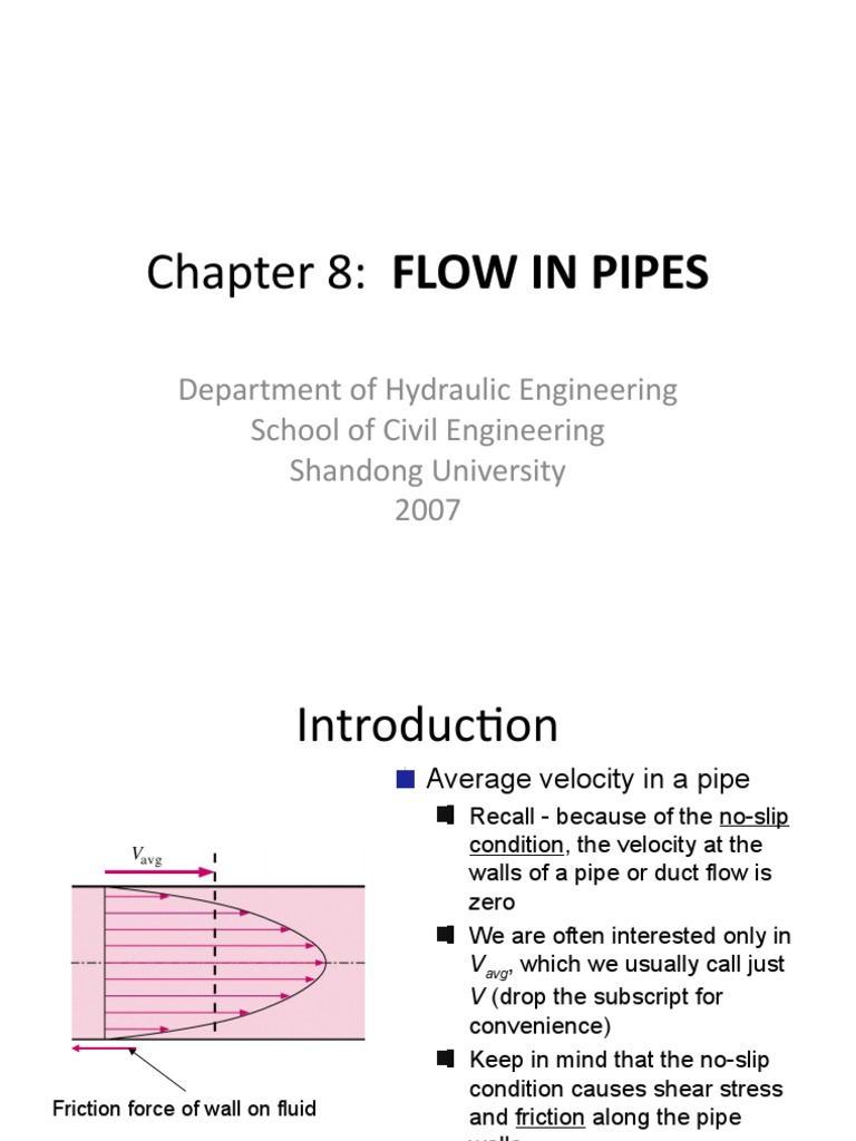 Fundamentals of Fluid Mechanics: Chapter 8: Flow in Pipes | PDF ...